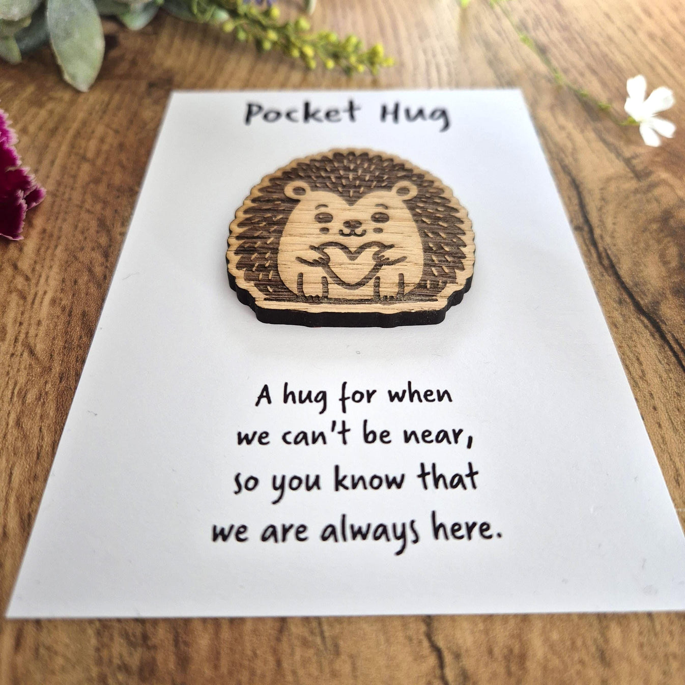 Hedgehog Wooden Engraved Pocket Hug – BethsCraftings